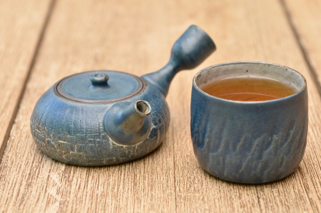 Small Blue Chattered Kyusu Set - Etsy