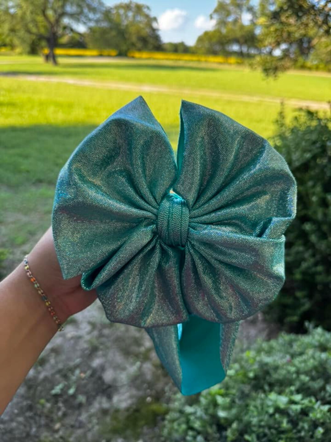 Turquoise Holographic Bow | Messy Wrap | Baby Bows | Baby Headwraps ...