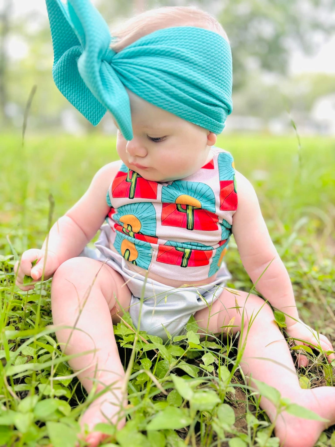 Turquoise Bow | Messy Headwraps | Messy Bows | Toddler Bows | Baby Bows ...