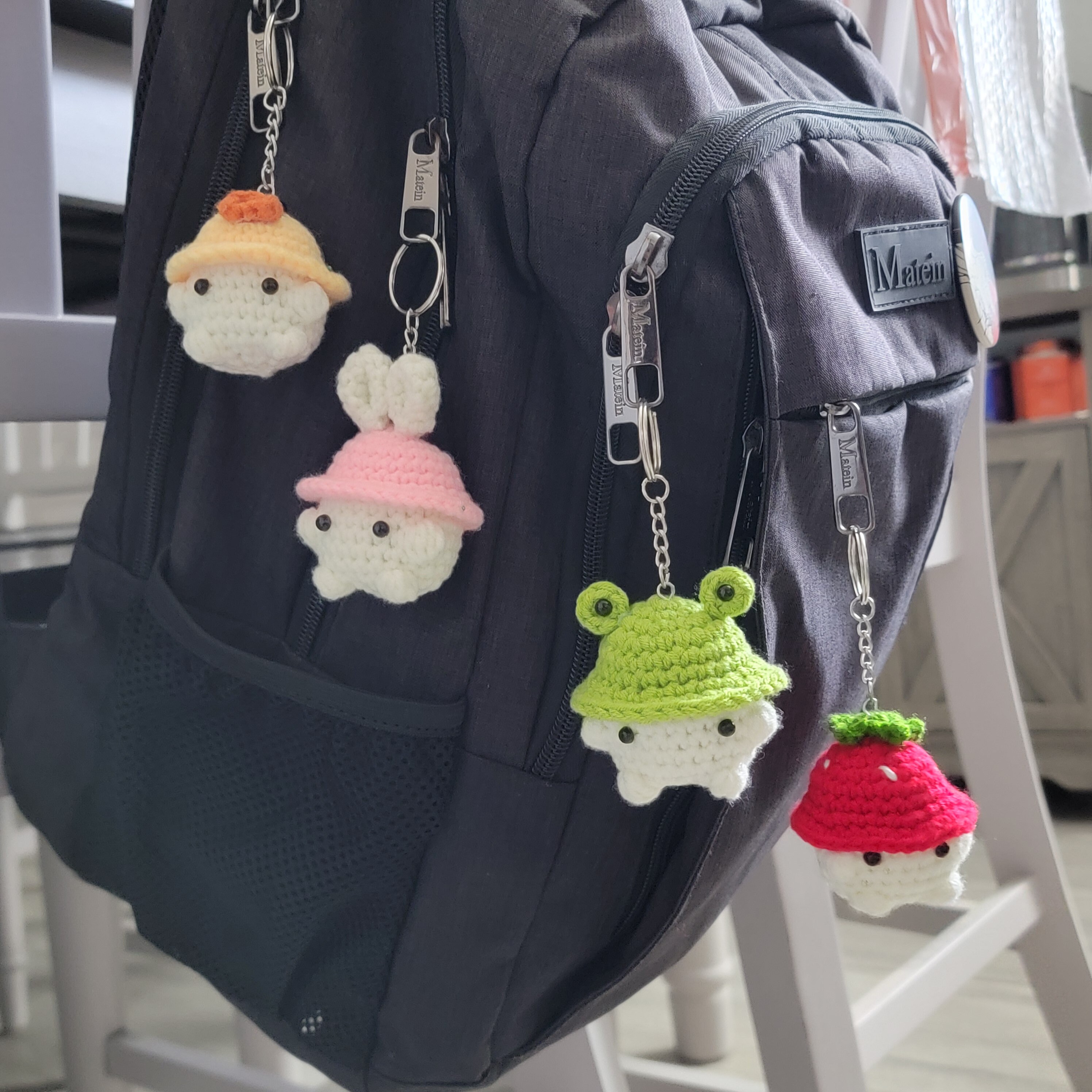 Cute Hat Mushroom Crochet Amigurumi Keychains - Etsy