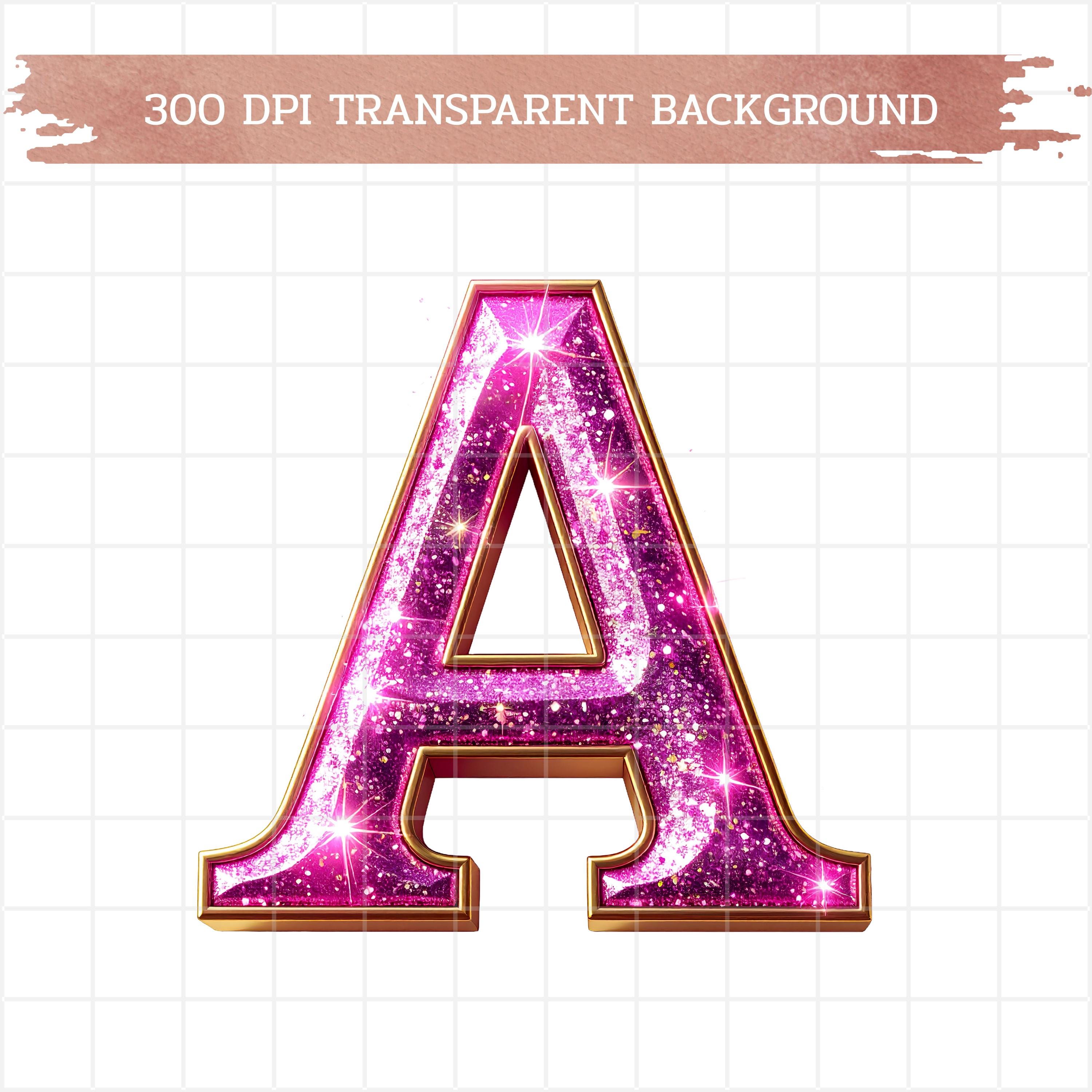 Pink Glitter Alphabet & Numbers: Glam PNG Clipart (digital Download) - Etsy