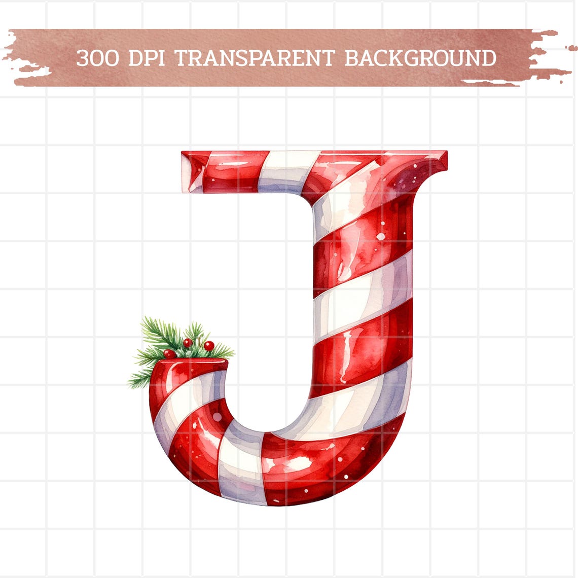 Candy Cane Christmas Alphabet: Red Stripe PNG Clipart (digital Download ...