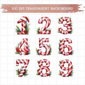 Candy Cane Christmas Alphabet: Red Stripe PNG Clipart (digital Download ...