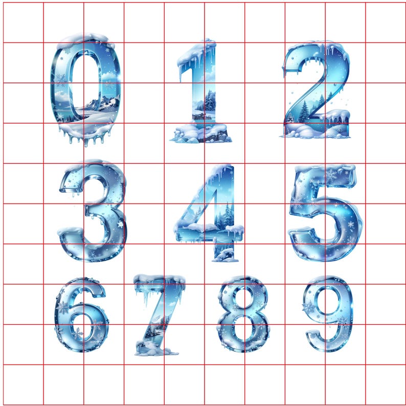 Ice Alphabet Clipart • Frozen Snow Letters PNG • Winter Icy Font Set ...