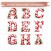 Candy Cane Christmas Alphabet: Red Stripe PNG Clipart (digital Download ...