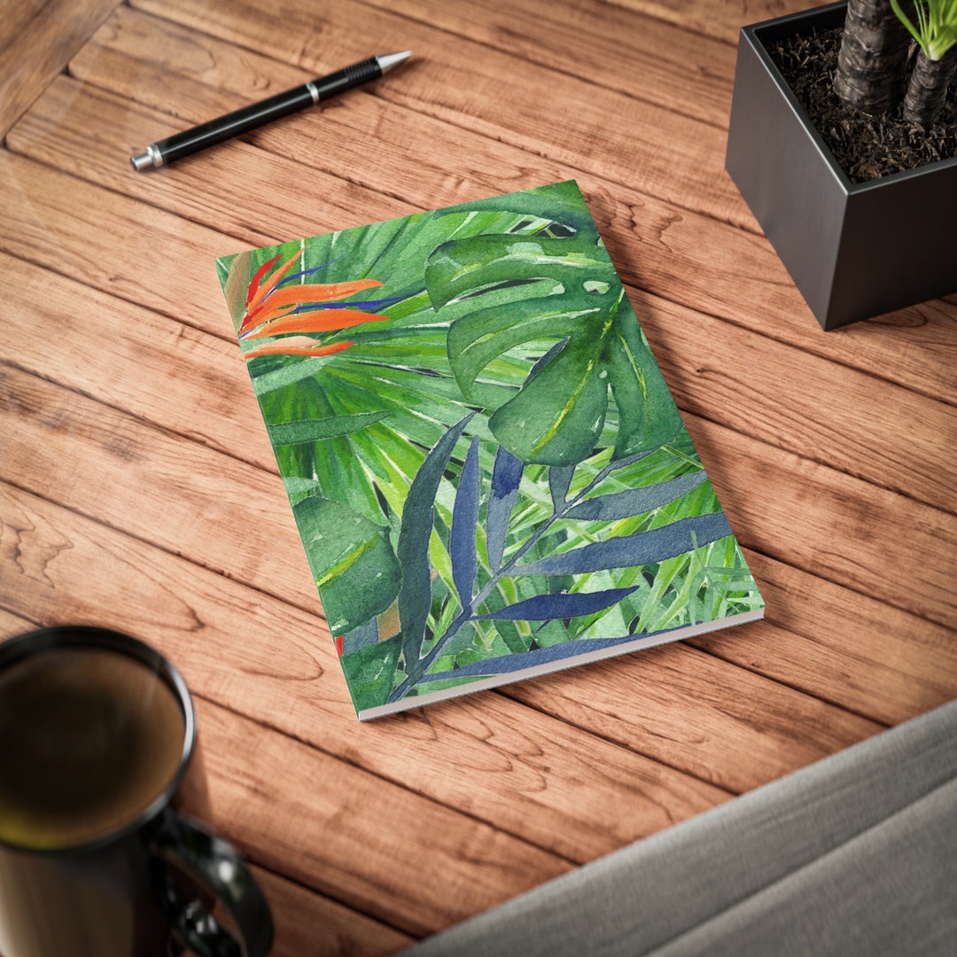 Monstera Plant, Bird of Paradise, Plant Lover Softcover Notebook, A5 - Etsy