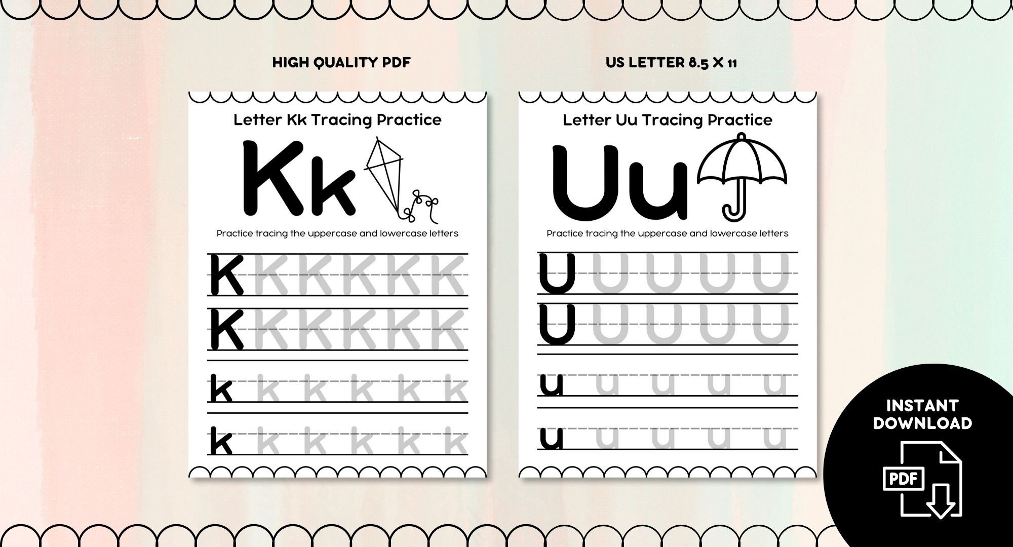 Alphabet Letter Tracing Tracing Page ABC Tracing Teachers Kids Letters ...