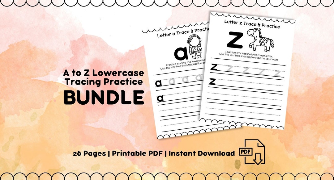 Lowercase Alphabet Tracing Worksheet ABC Practice Printable Teacher ...