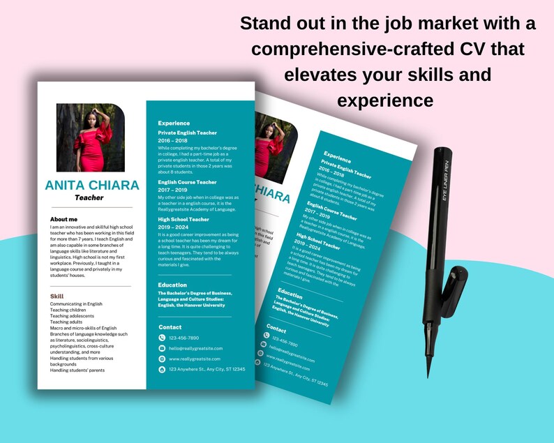 Resume CV Template | Professional CV Template | Instant Download ...