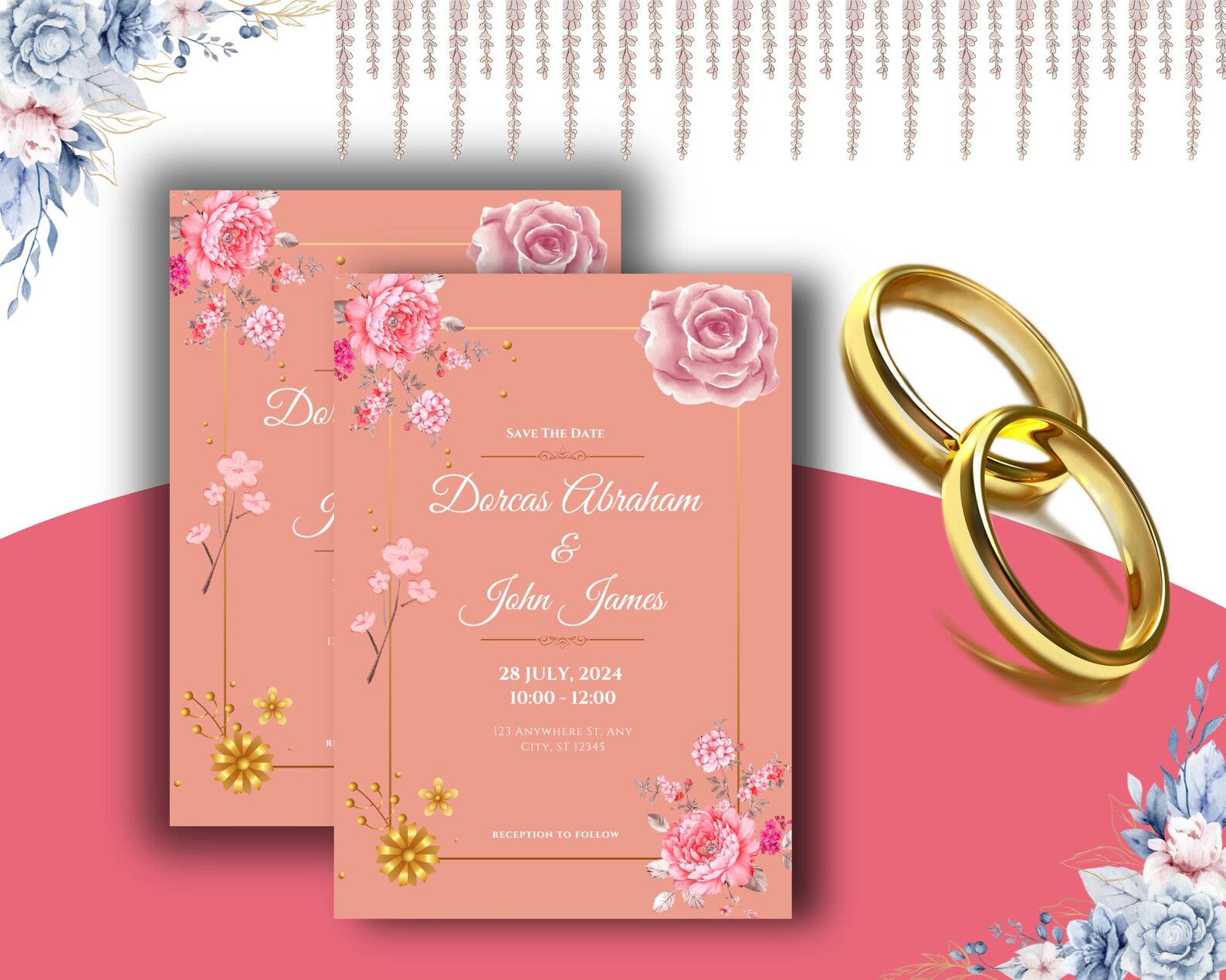 Wedding Invitation Card | Customizable Template | Printable PDF ...