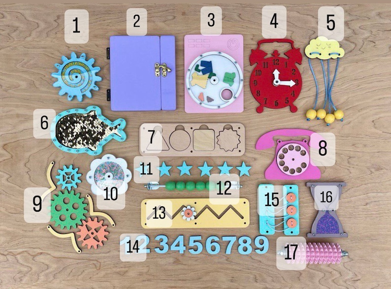 Toddler Busy Board DIY, Activity Board Parts, Montessori Busy Board ...