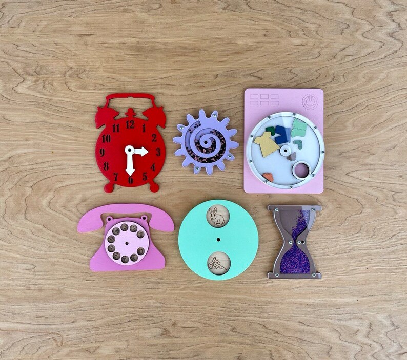 Wooden Toddler Busy Board Details, Montessori Sensory Board Parts, Busy ...