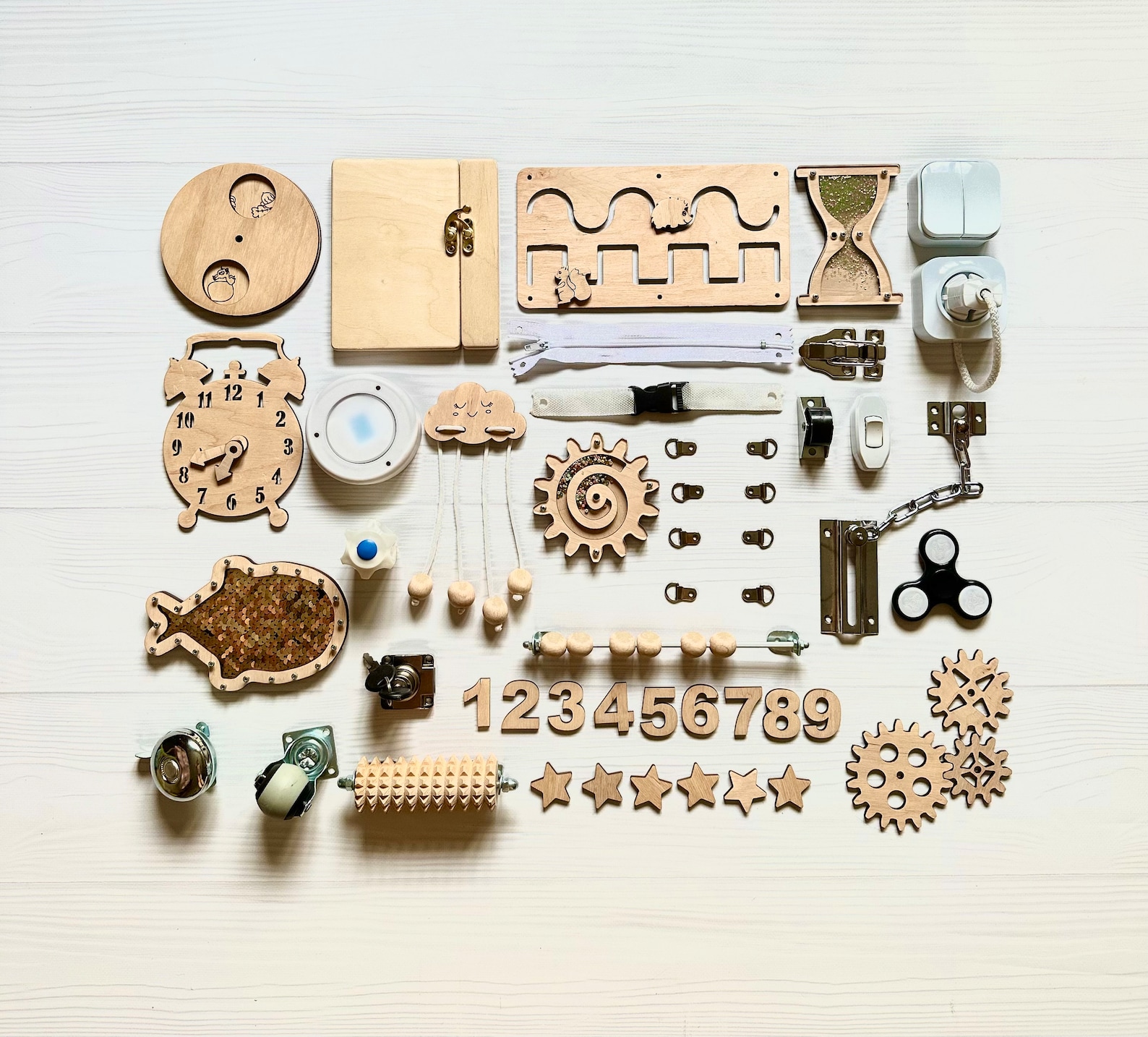 Eco Friendly Busy Board Parts, Toddler Busy Board Details, Busy Board ...