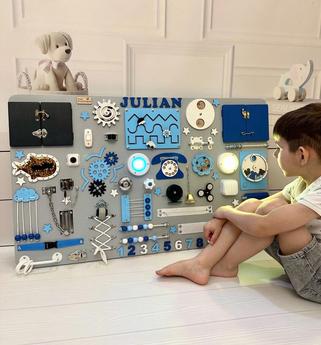 Large Busy Board for Toddler, Sensory Busy Board, Custom Baby Toys 6-12 ...