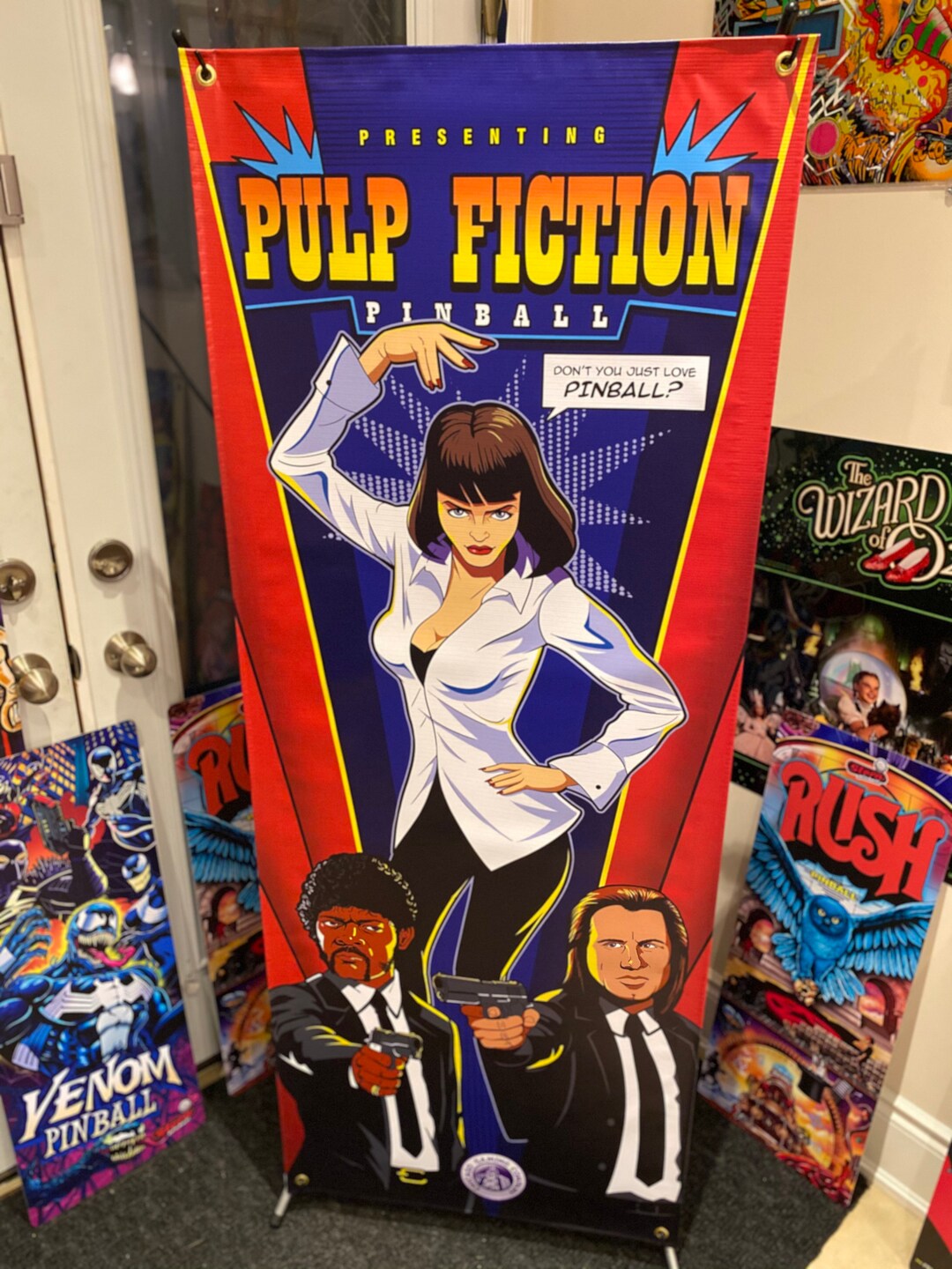 Pulp Fiction Pinball Machine Banner, Custom Design, 24' X 62' Game Room ...