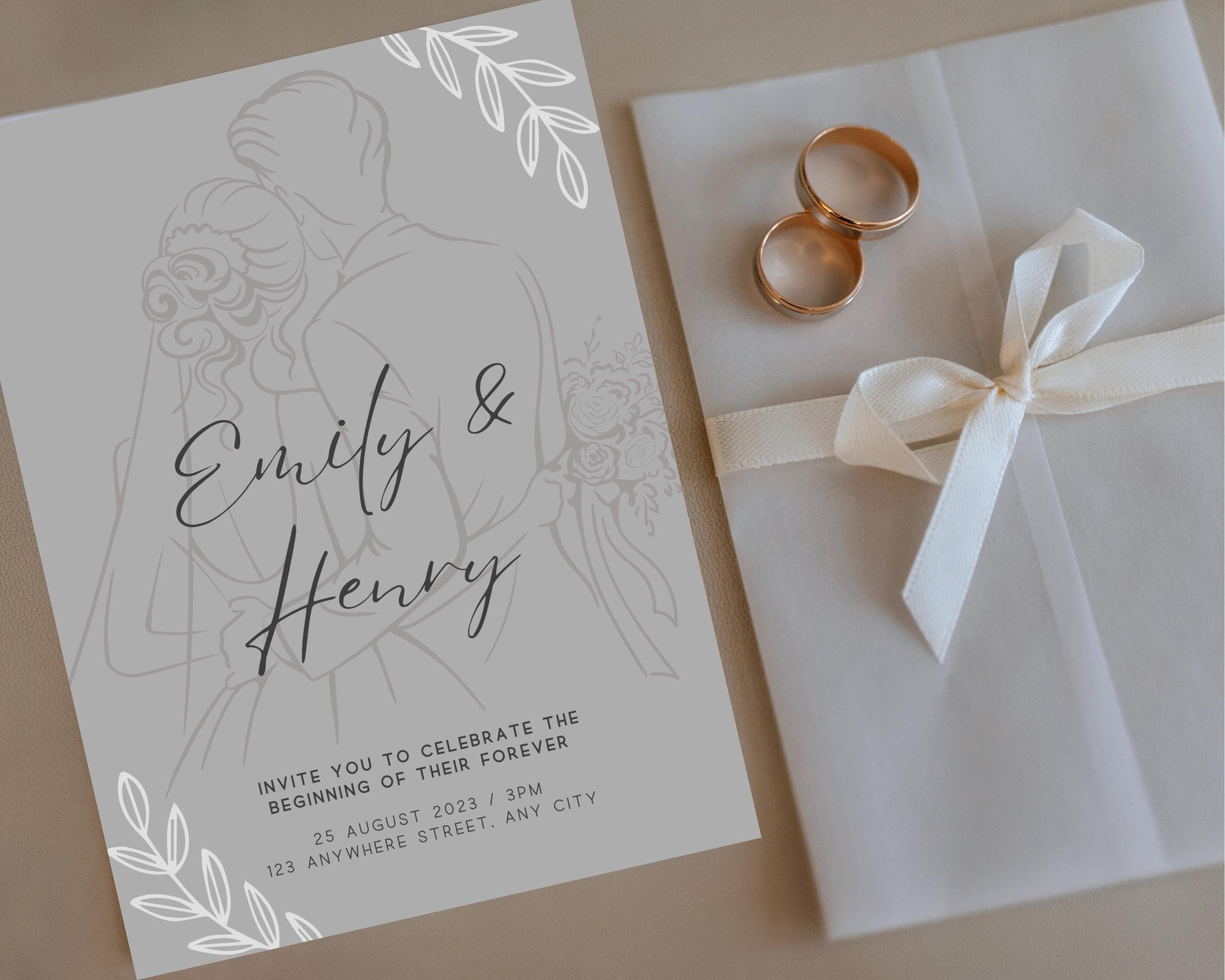 Elegant Wedding Digital Invitation – Modern Minimalist Design - Etsy