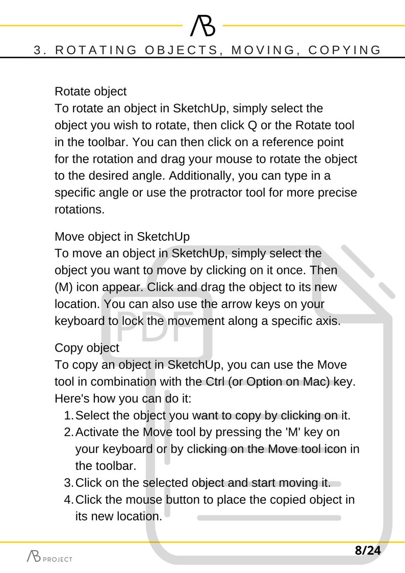 House Project 3D Academy Sketchup Course for Beginners, 24 Pages PDF ...