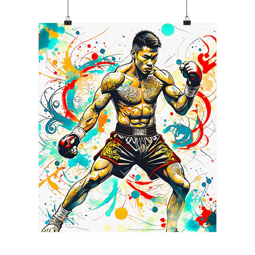Muay Thai Fighter Poster - Matte Vertical Posters, Martial Arts Wall ...