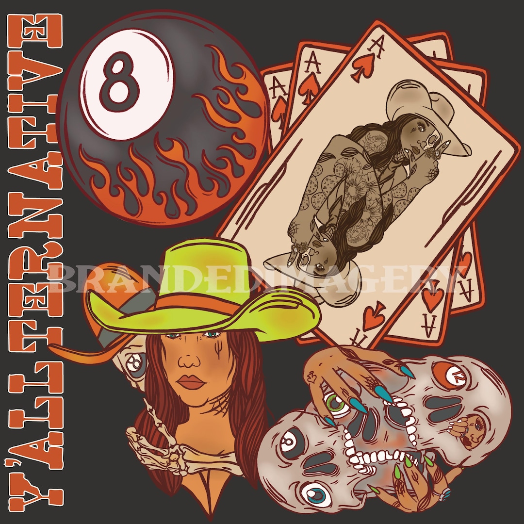 Yallternative Patchwork Collage 8ball, Flames, Grunge Png, Tumbler ...