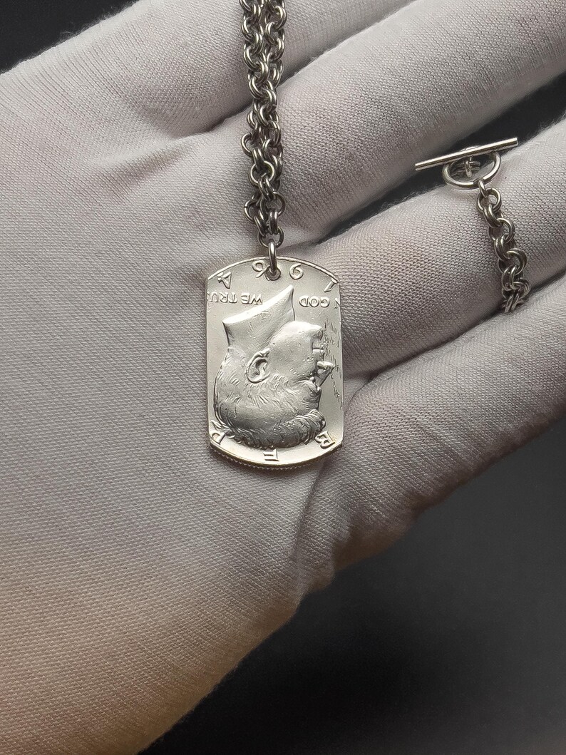 Handcrafted 1964 Kennedy Half Dollar Dog Tag – 90% Silver - Etsy