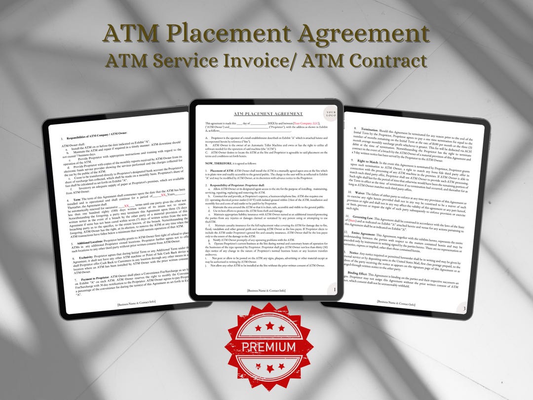 ATM Placement Contract | ATM Placement Agreement | ATM Placement ...