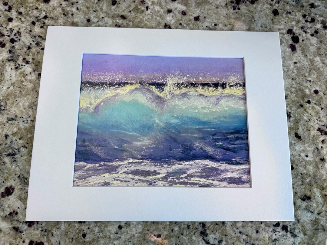 Aquamarine Wave Art Print, Coastal Seascape, Signed Matted Print - Etsy