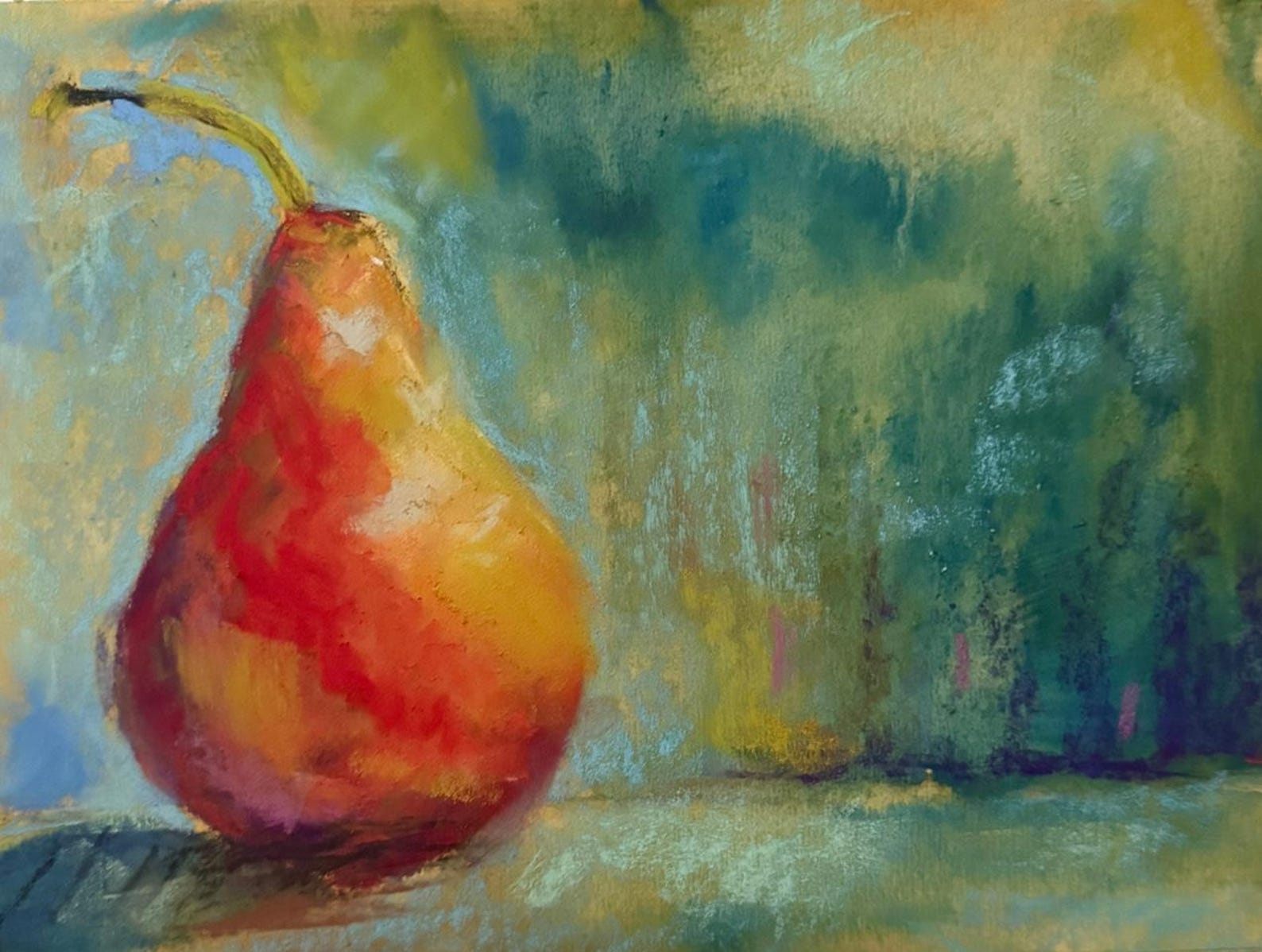 Pear Art Print of an Original Pastel Painting. 8 X 10 Peach Blush Art ...