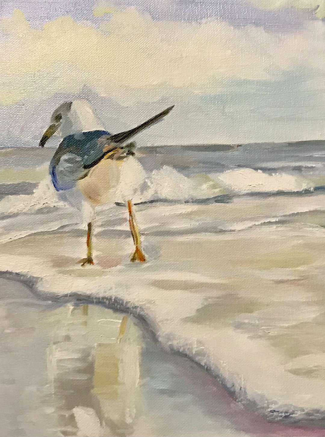 Seagull Art Print of an Original Oil Painting. Seagull, Beach, Seaside ...