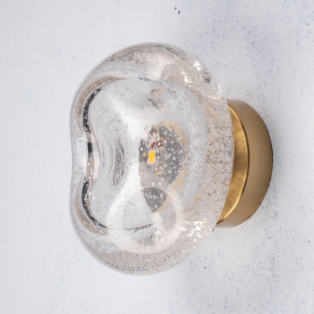 Solin Honey Bubble Glass Wall Sconce - Etsy