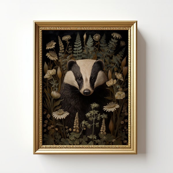 Badger Print - Etsy UK