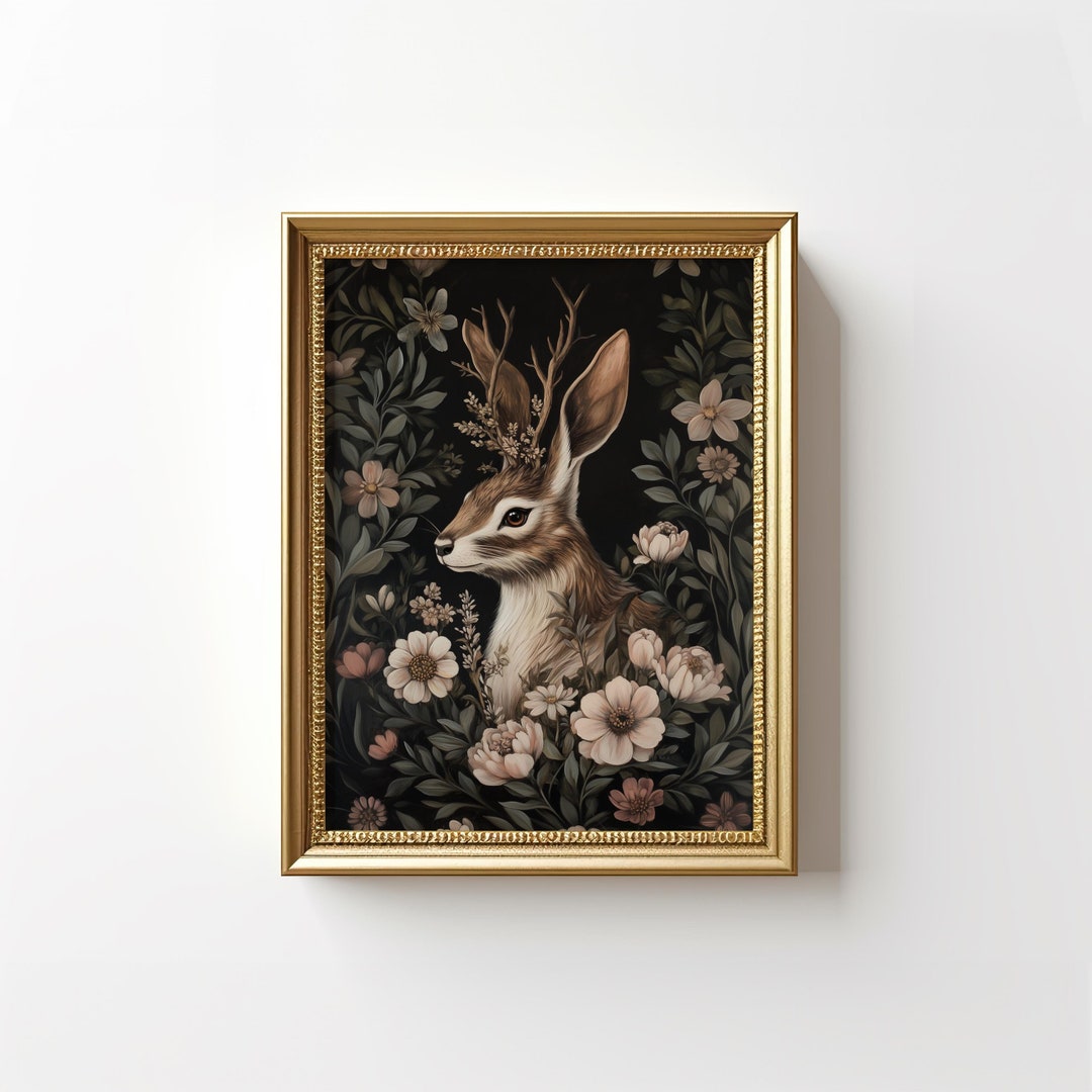 Jackalope | Mythology Folklore Print, Cottagecore Decor, Fairy Wall Art ...