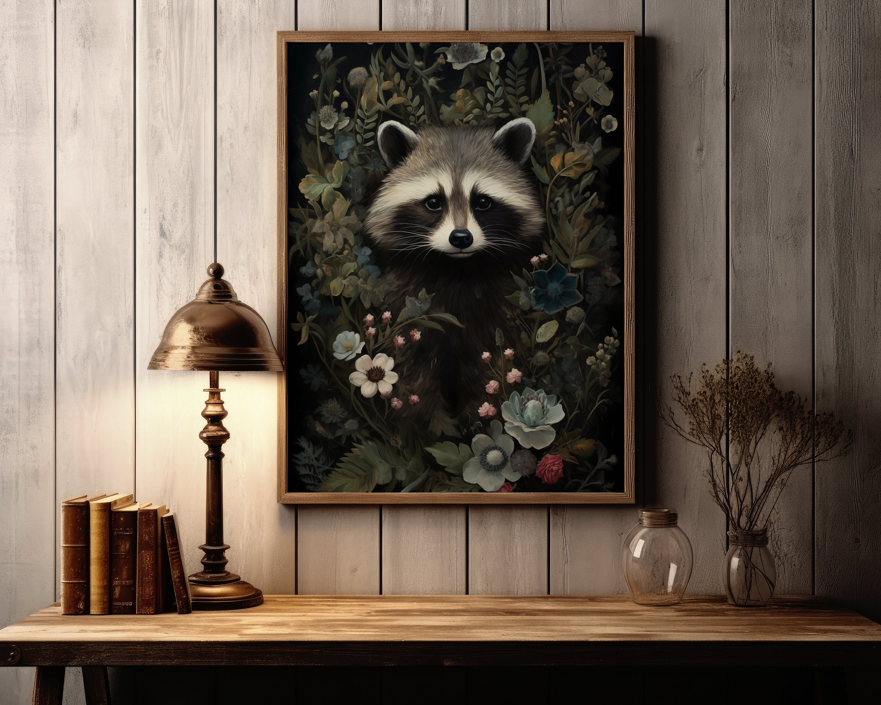 William Morris Raccoon Print Raccoon Portrait Painting Raccoon Poster ...