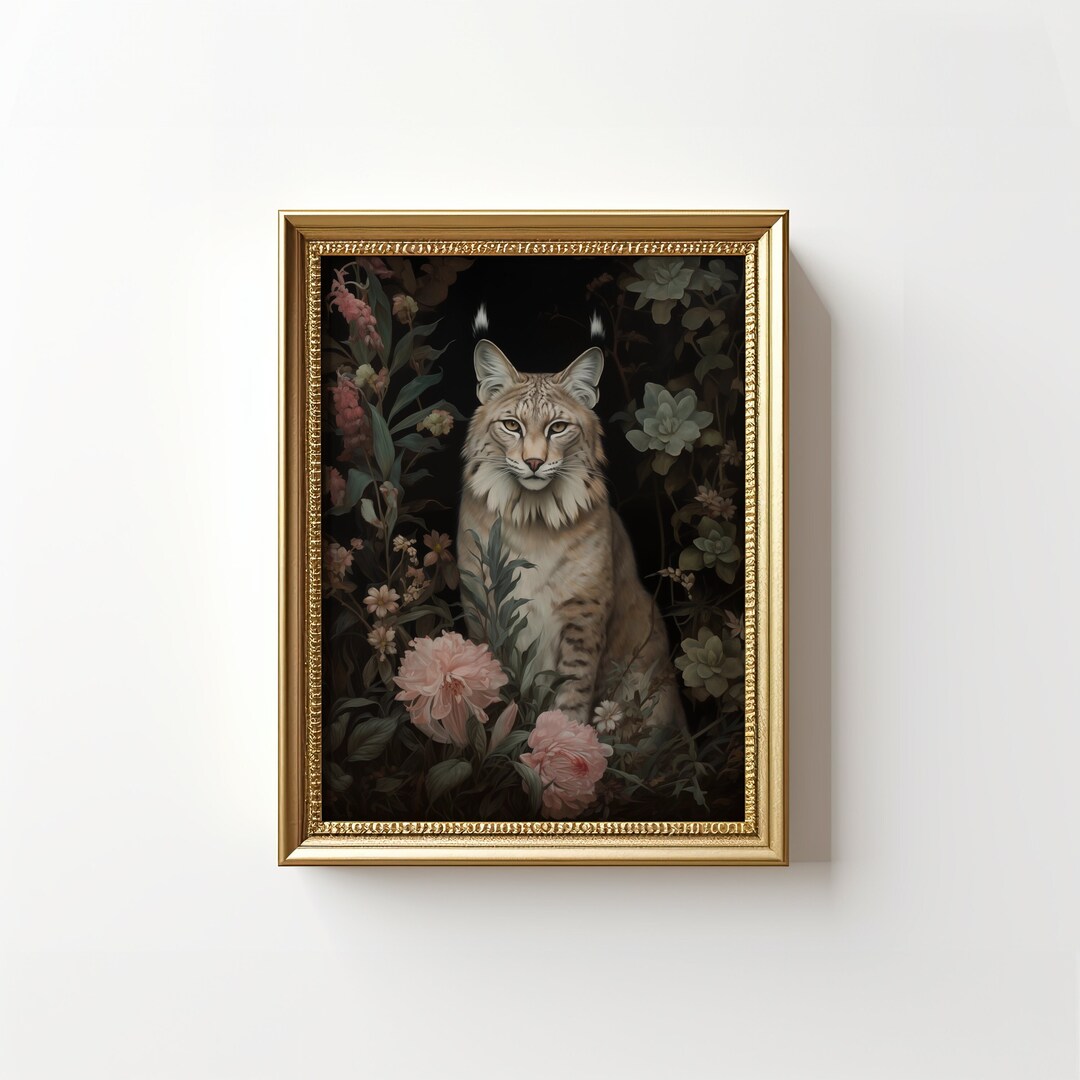 William Morris Lynx Print | Lynx Portrait Wall Art | Lynx Poster ...