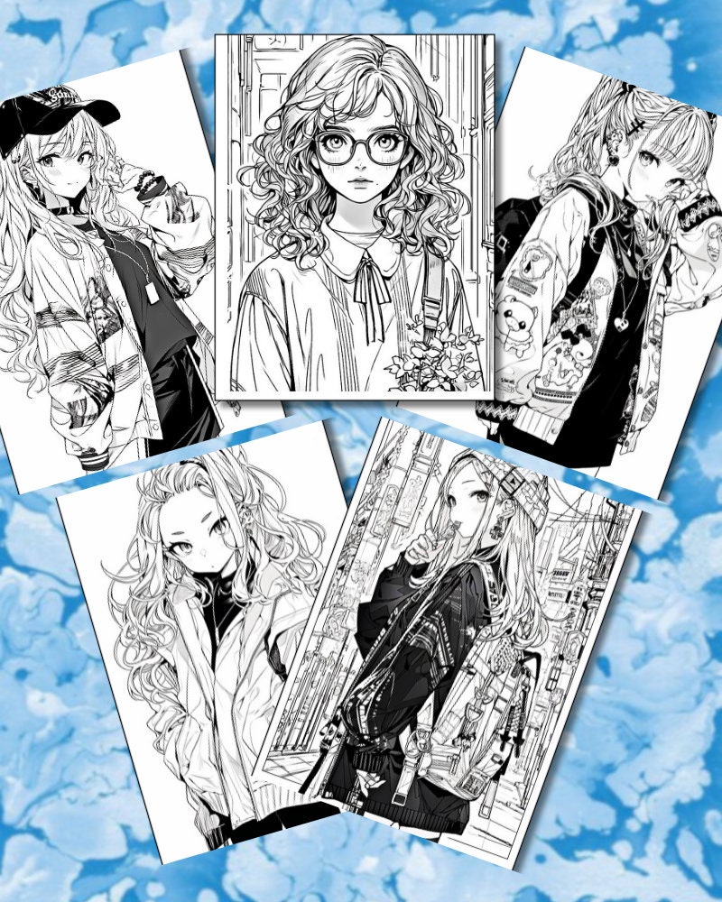 Anime Girl Uniform Part 3 20 Page Cute Fantasy Coloring Book, Coloring ...