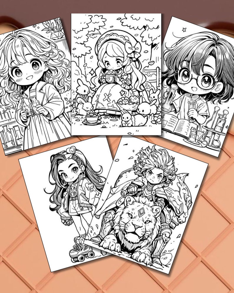 Chibi Anime Girl Part 2 25 Page Cute Fantasy Coloring Book, Coloring ...