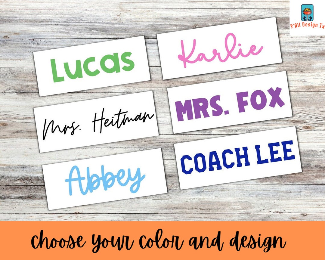 Name Decal, Custom Name Decals, Name Vinyl Decals, Label Decals, Name ...