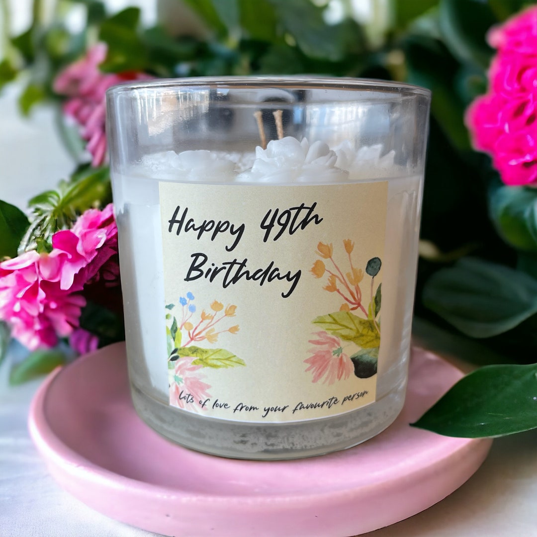 Happy Birthday Candle Birthday Message Personalised Candle Minimalist ...