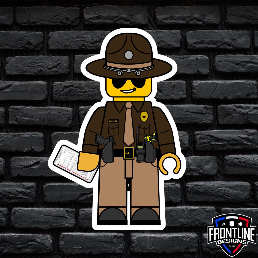 Blocky State Trooper Sticker - Etsy