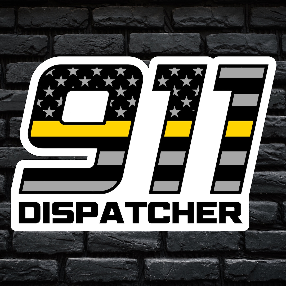 911 Dispatcher Thin Gold Line Sticker - Etsy
