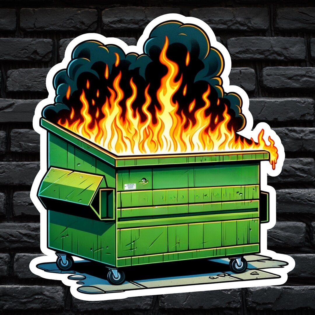 Dumpster Fire Sticker - Etsy