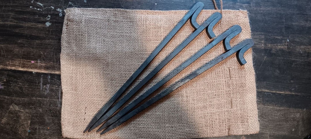 Four Hand Forged 10.5 Steel Stakes - Etsy