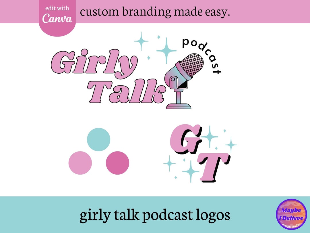 Custom Podcast Logo Kit Professional Branding Templates DIY Canva ...