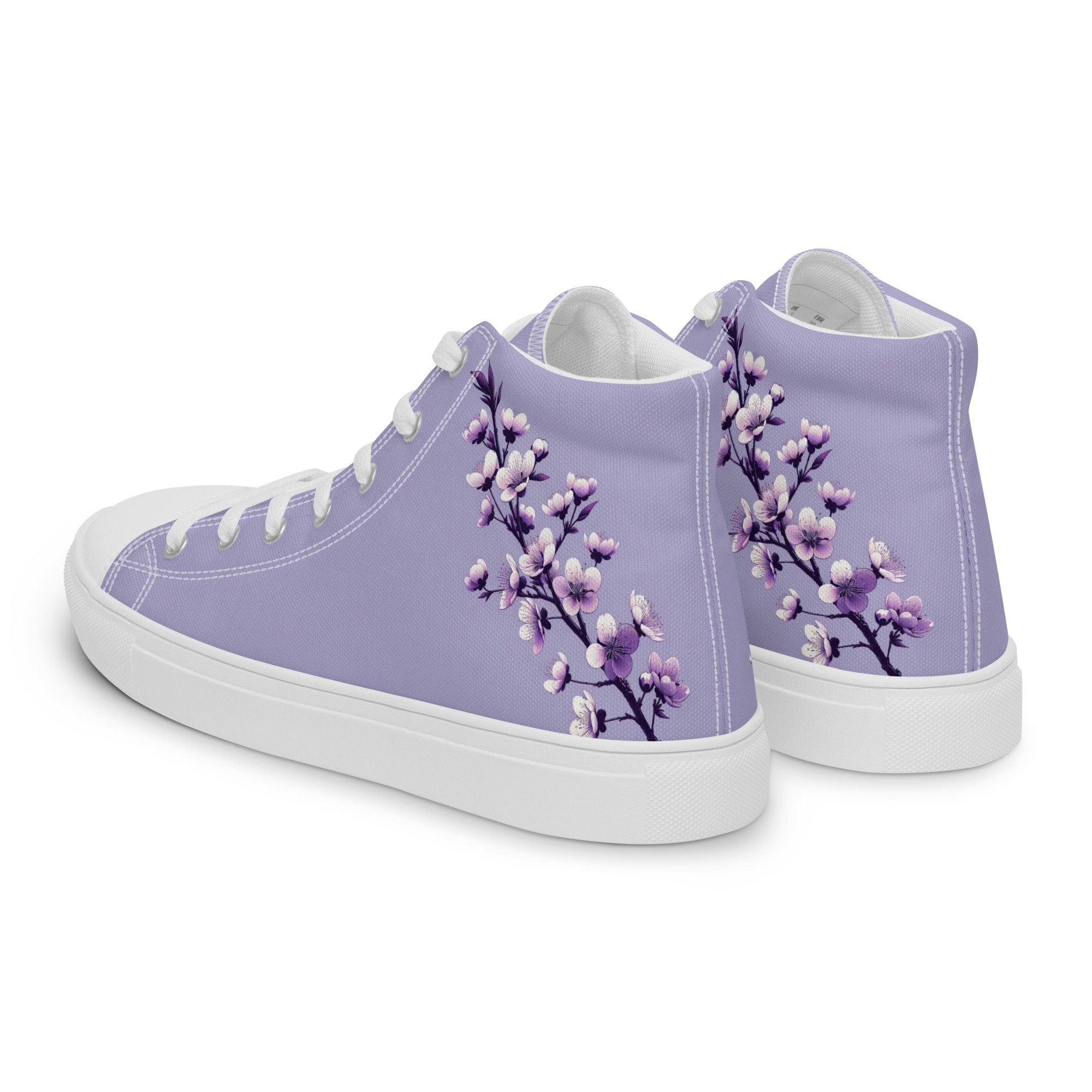 Violet Cherry Blossom Women's High Top Canvas Shoes | Fashionable ...