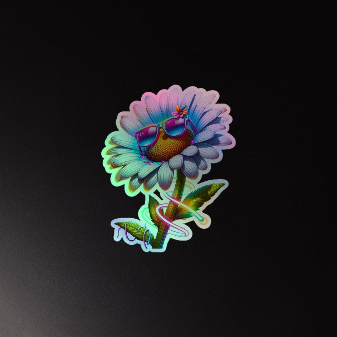 Holographic Daisy Raver Stickers Colorful Festival & EDM Decor - Etsy