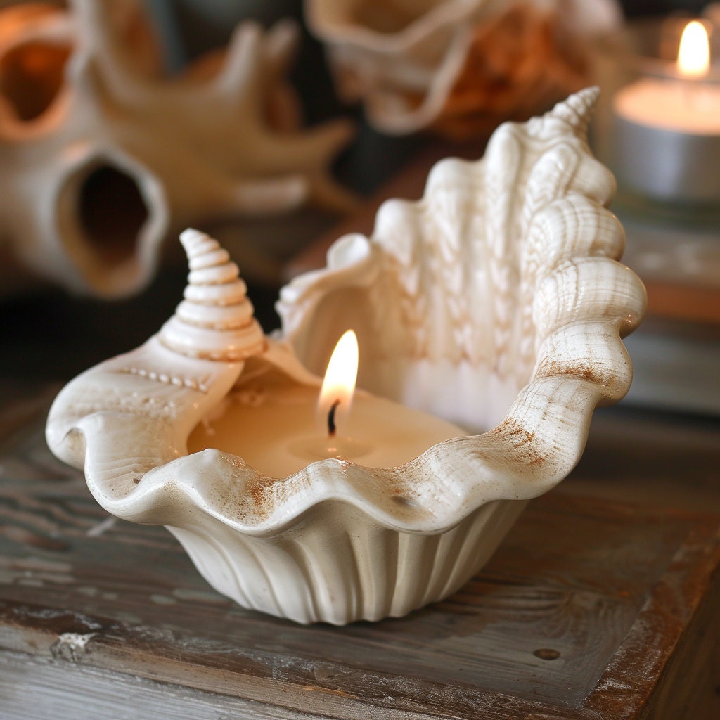 Crafted Candle Holders With Shells - Etsy