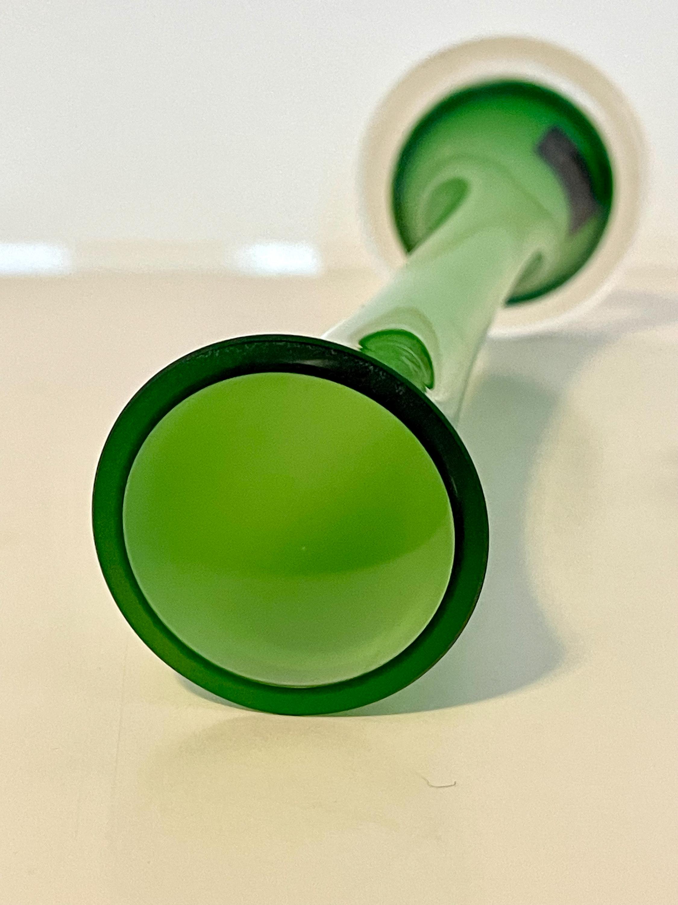 Makora of Poland Mid Century MCM Hand Blown Green Glass Vase - Etsy