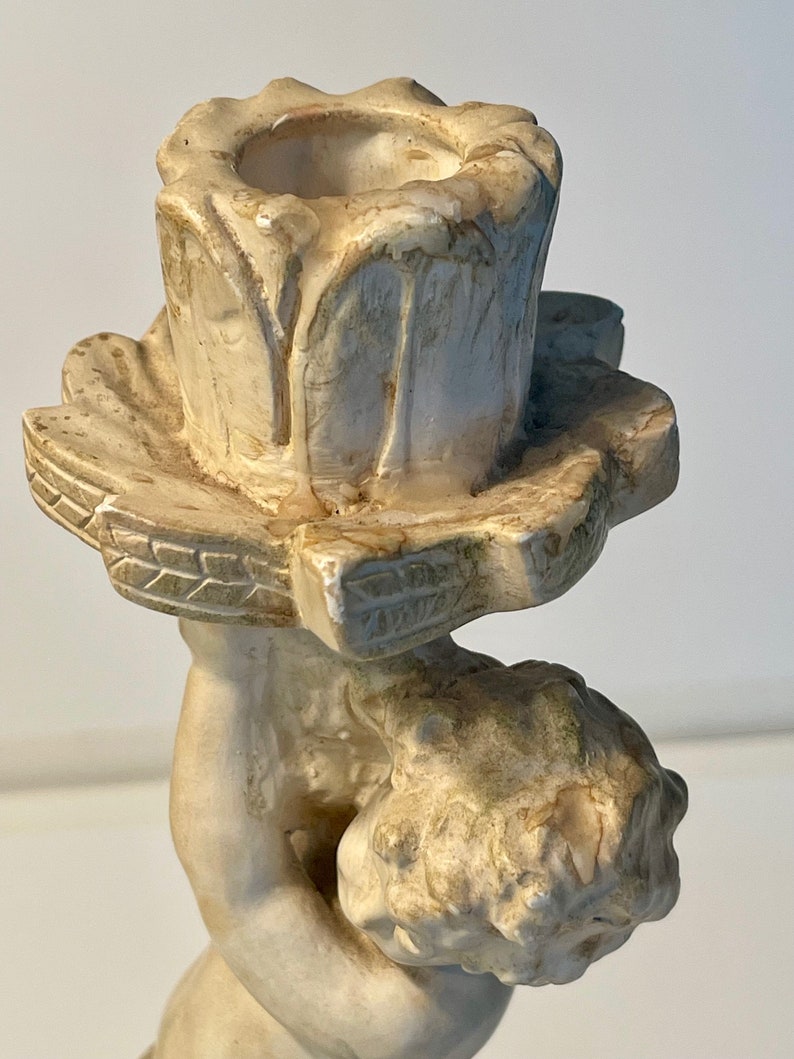 Antique Cast Resin Cherub Candle Holders/candlesticks - Angel ...