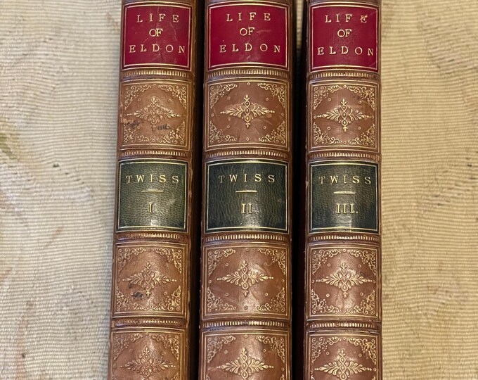 Rare First Edition Antique English Leather Book Set, the Public and ...
