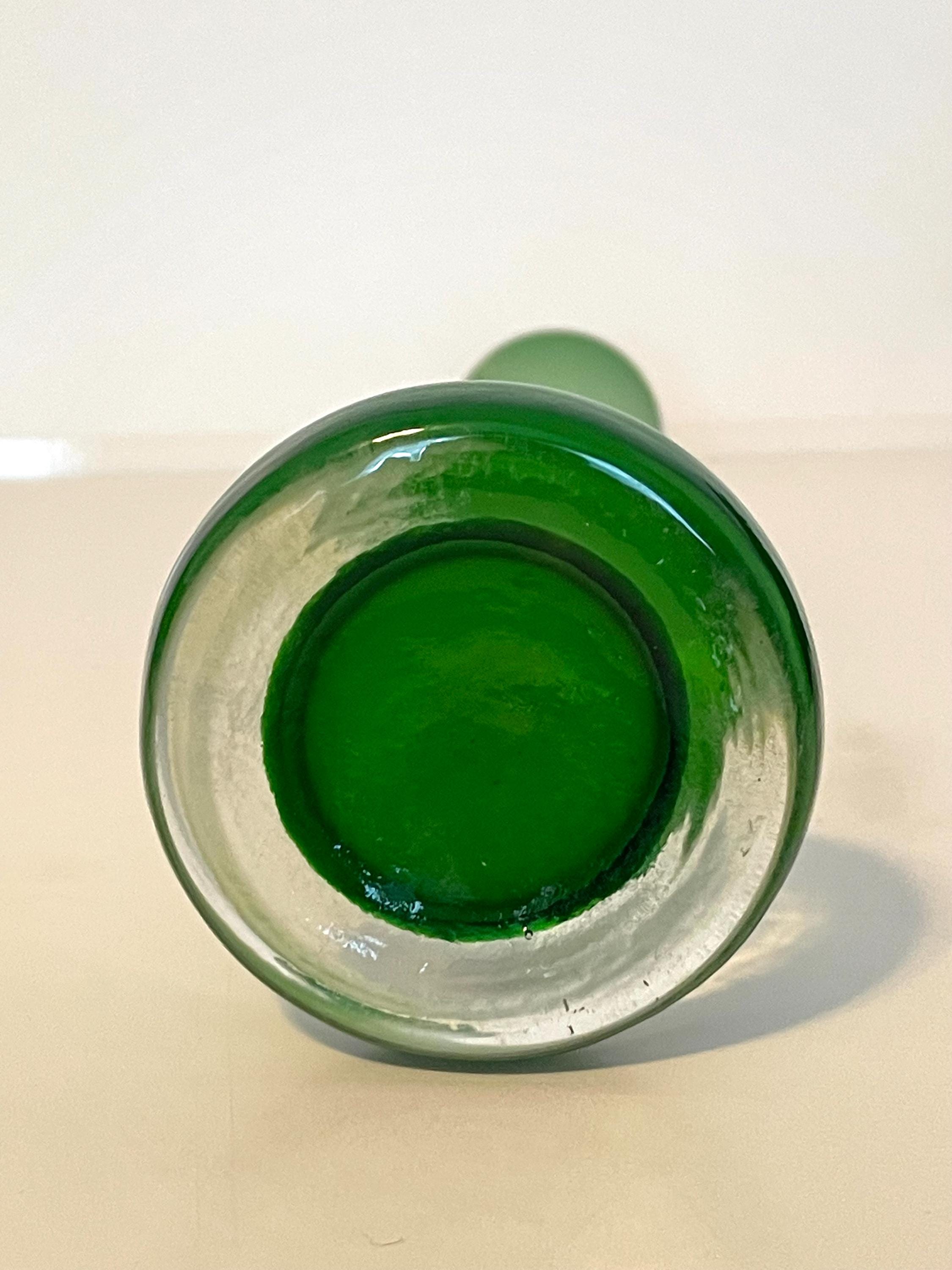 Makora of Poland Mid Century MCM Hand Blown Green Glass Vase - Etsy