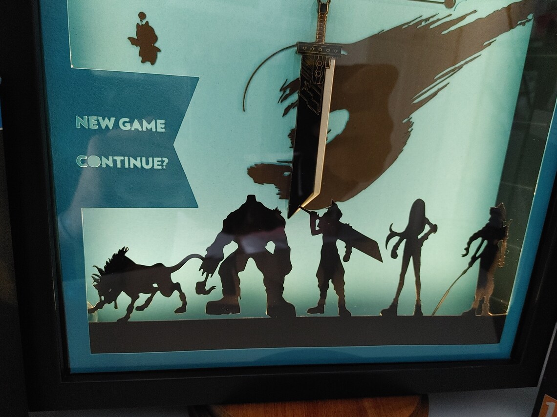 Final Fantasy 7 3D Shadowbox With Black Frame (27 X 27 Cm / 11"x11") - Etsy